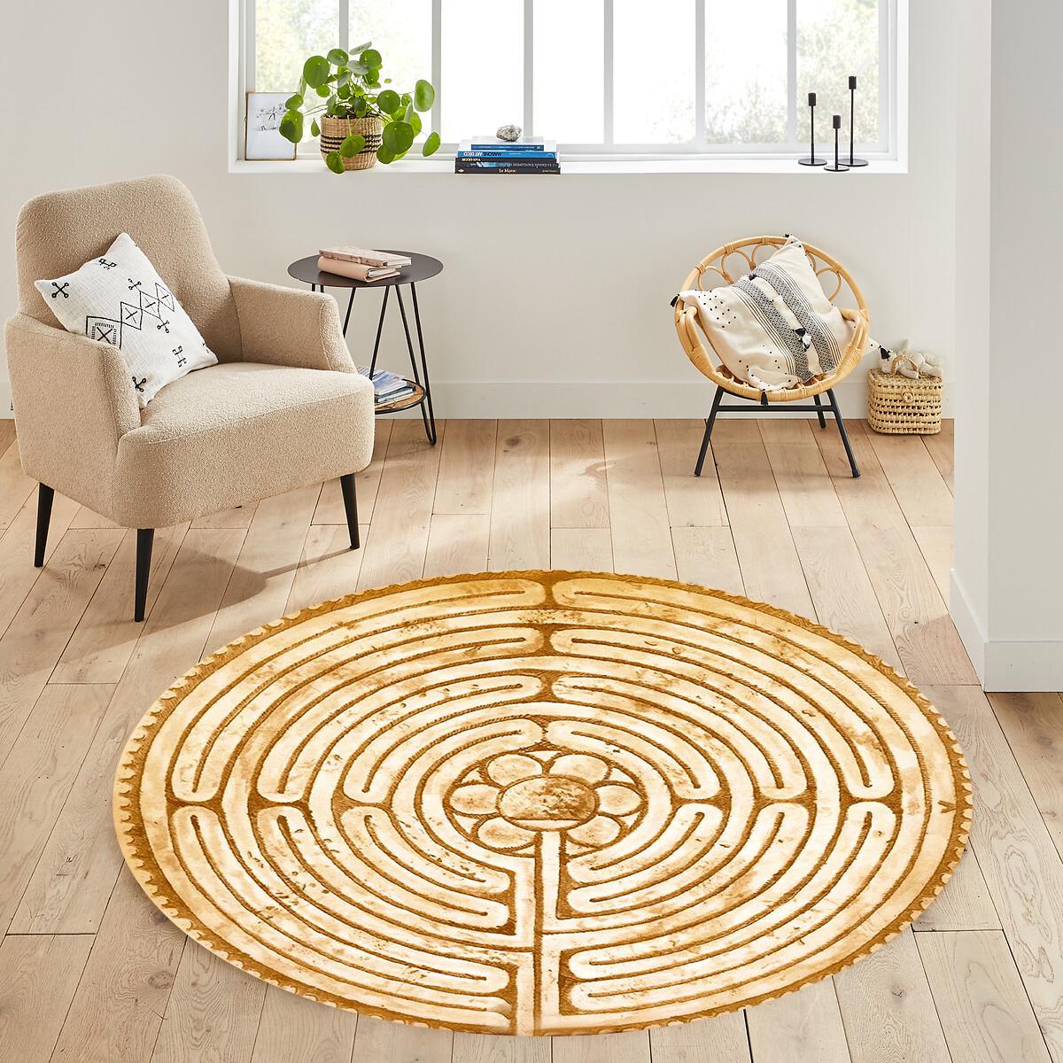 Meditation Yoga Rug, Breathing Exercise Rug, Teal Yellow Labyrinth ...