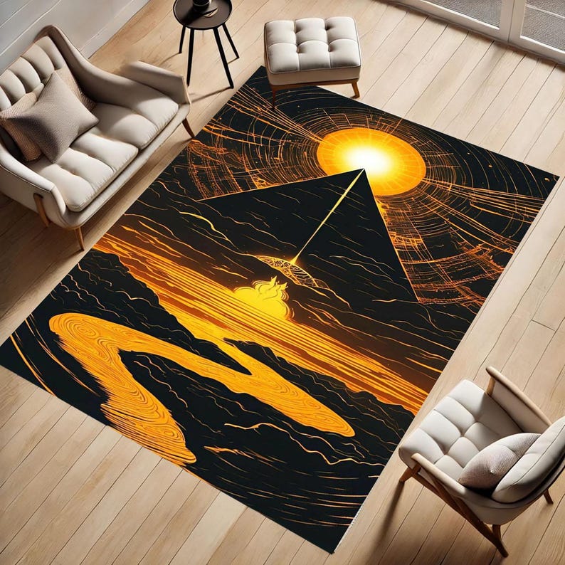 Ancient Egyptian Rug, Pyramid Rug, Pyramids Decor, Pyramid Pattern Rug ...