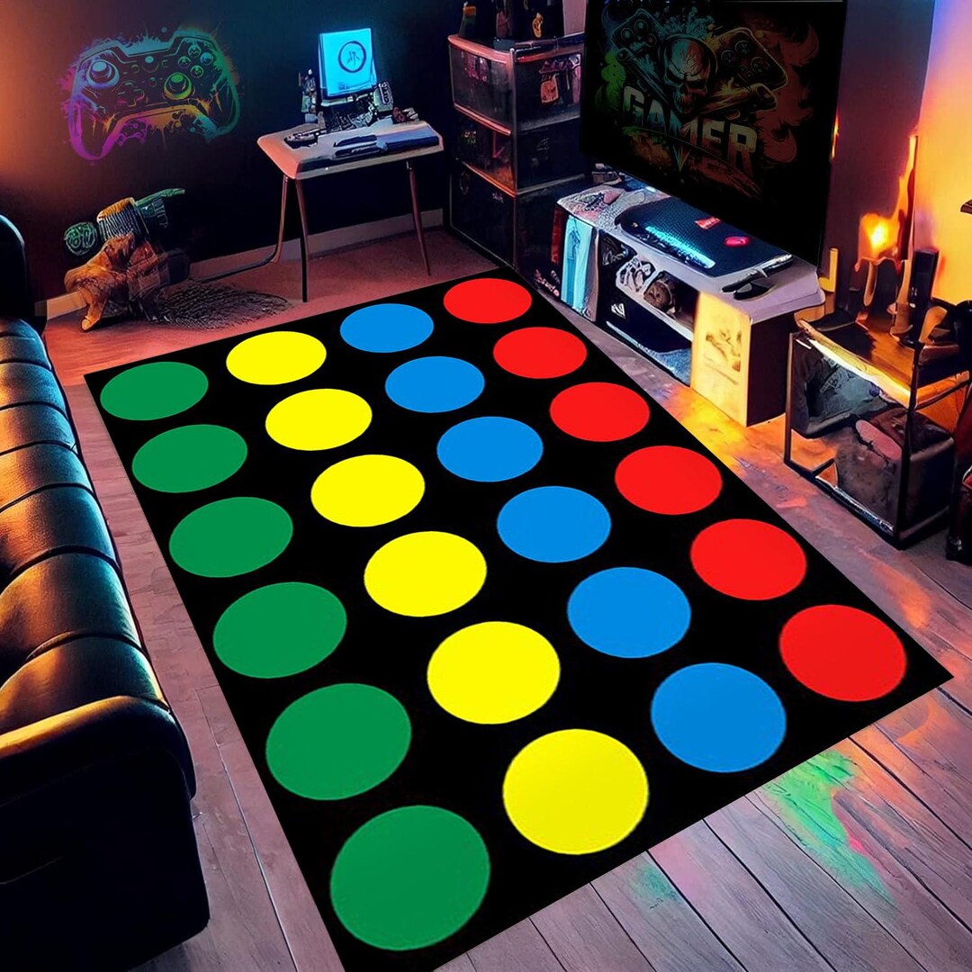 Twister Themed Rug, Rug of Twister Classic, Play Mat Rug, Rug for Fun ...
