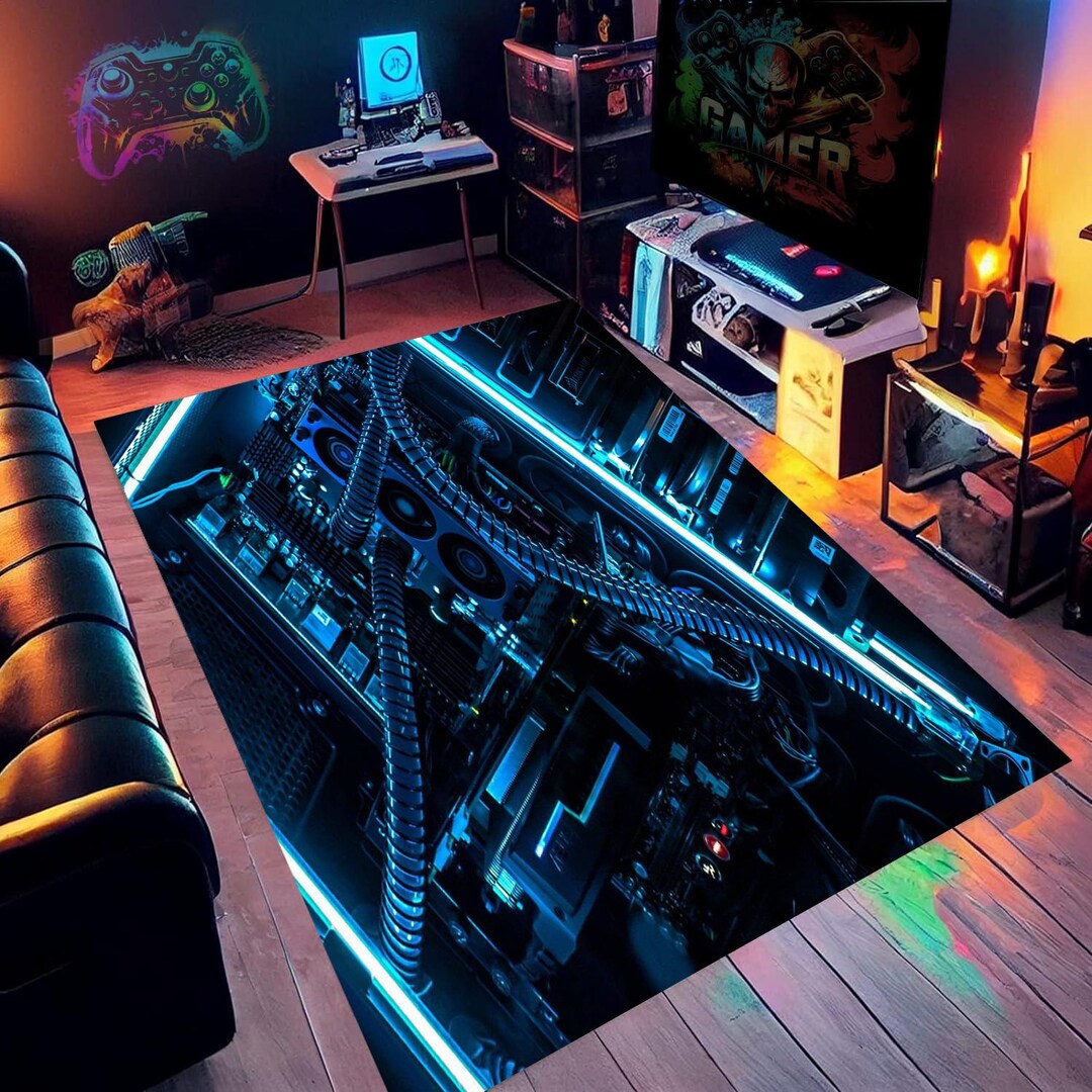 Game Pc Rug,pc Case Rug,gamer Pc Rug,gaming Pc Rug,game Rug,colorful ...