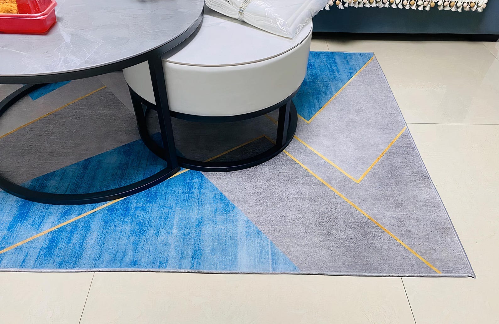 Meditation Yoga Rug, Breathing Exercise Rug, Teal Yellow Labyrinth ...