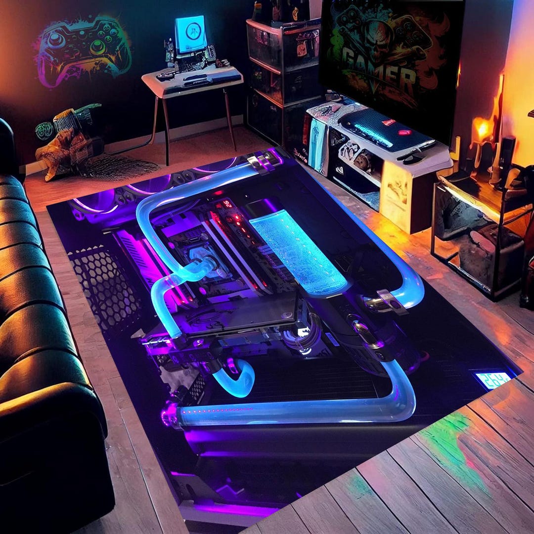 Game Pc Rug,pc Case Rug,gamer Pc Rug,gaming Pc Rug,game Rug,colorful ...