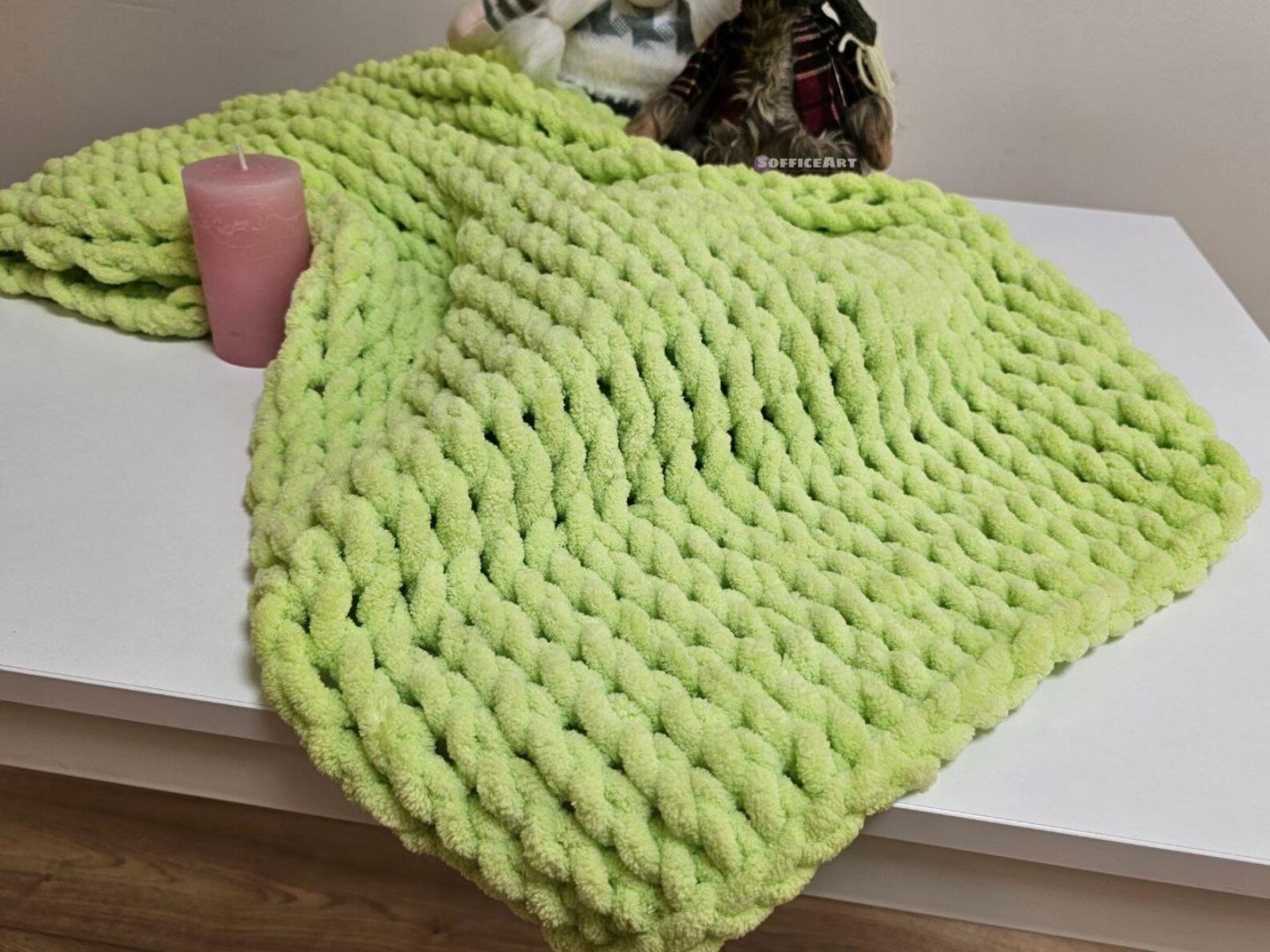 Beginner Chunky Finger Knitting Pattern - Alize Puffy Blanket PDF ...