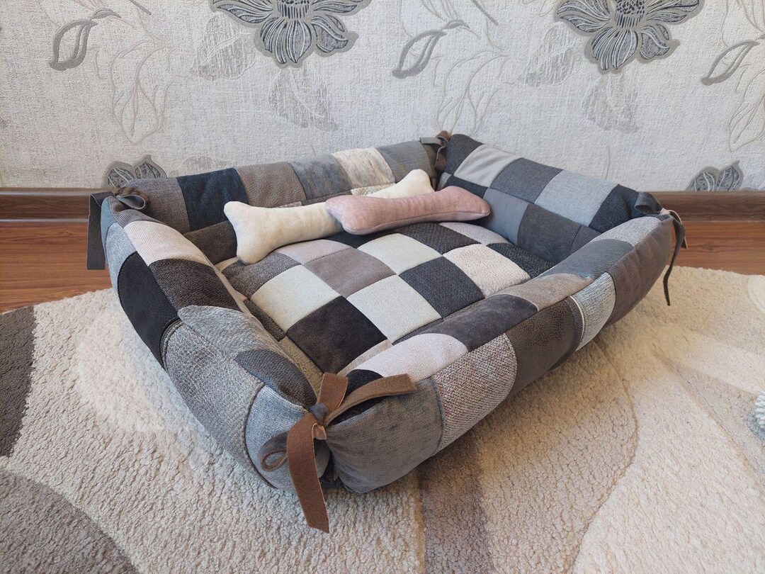 Handmade Patchwork Pet Bed for Cat and Dog Soft and Exclusive Cat and ...