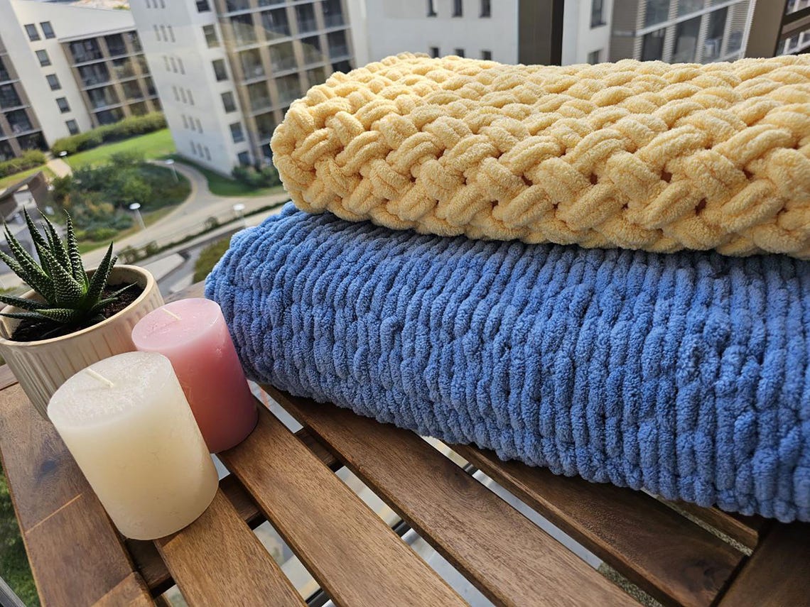 Alize Puffy Blanket Pattern, Chunky Knit Blanket Pattern Pdf, Finger ...