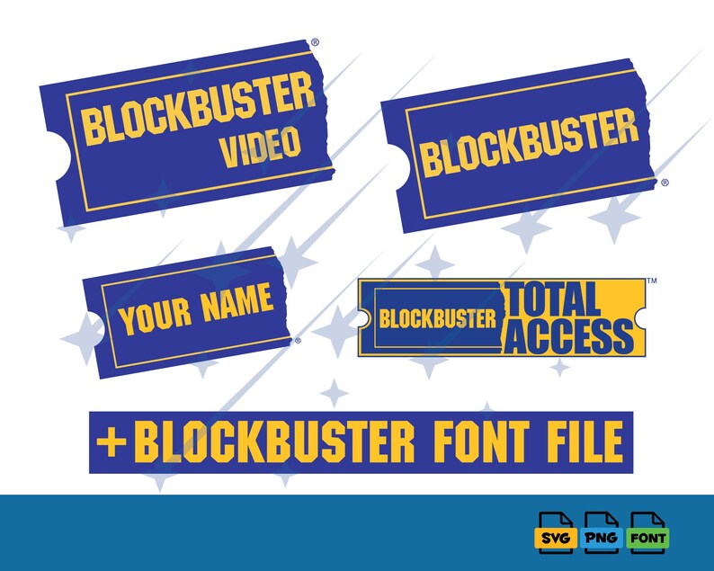 BLOCKBUSTER Video SVG and PNG Font File - Etsy