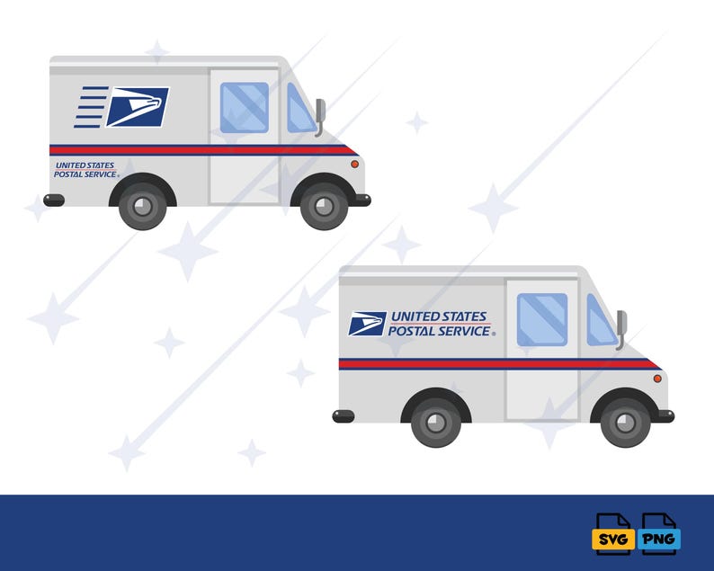 USPS Trucks SVG and PNG Files - Etsy