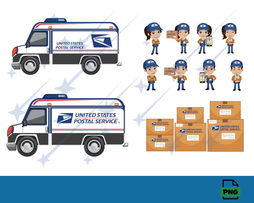 USPS Set SVG and PNG Files - Etsy