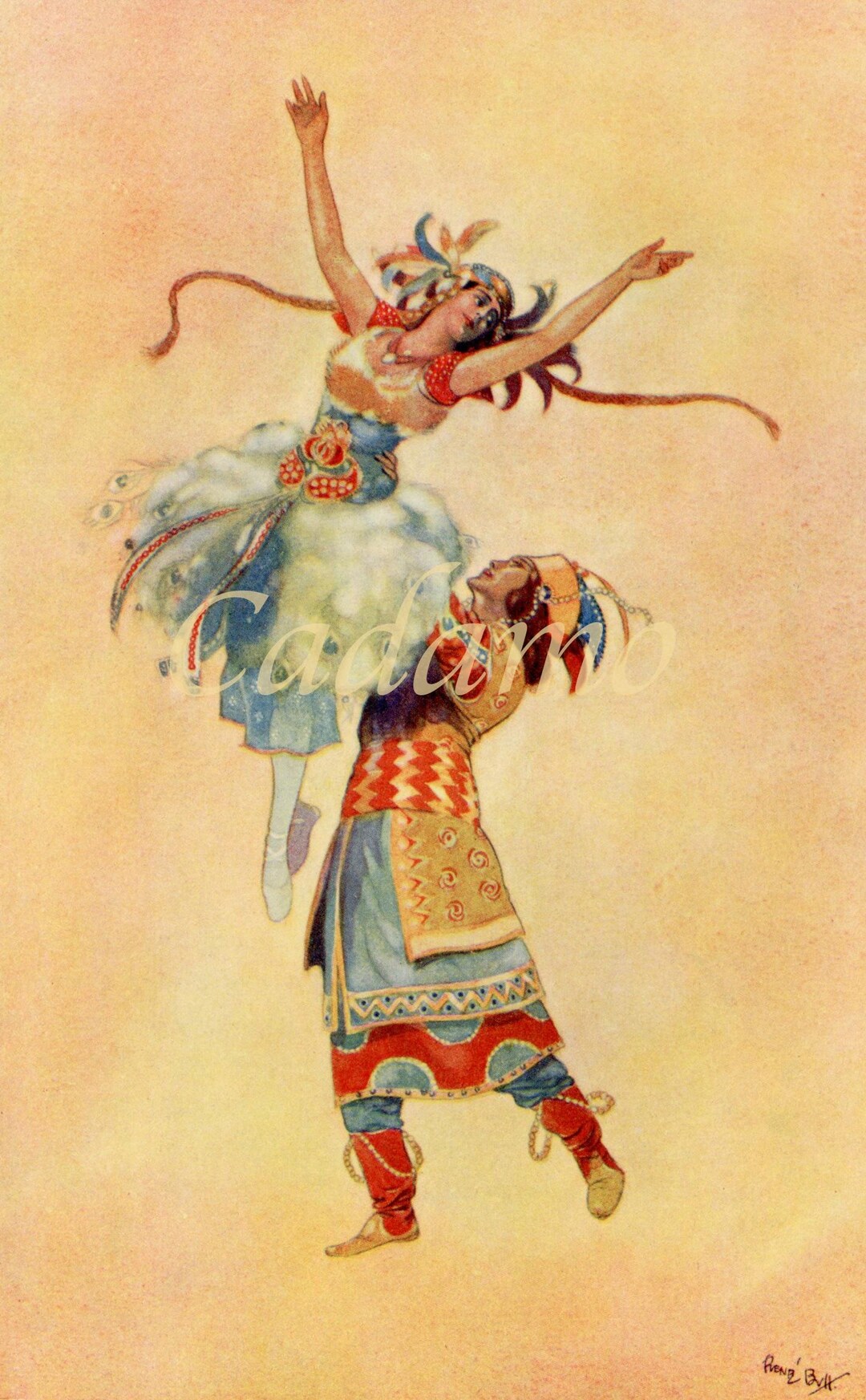 Print of Rene Bull Illustration of Le Carnaval 1913 Russian Ballet - Etsy