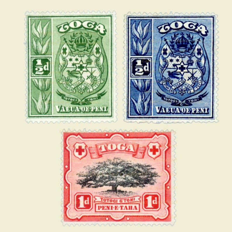 Digital Images of Tonga Stamps From 1897 to 1942 - 3 Images - Etsy