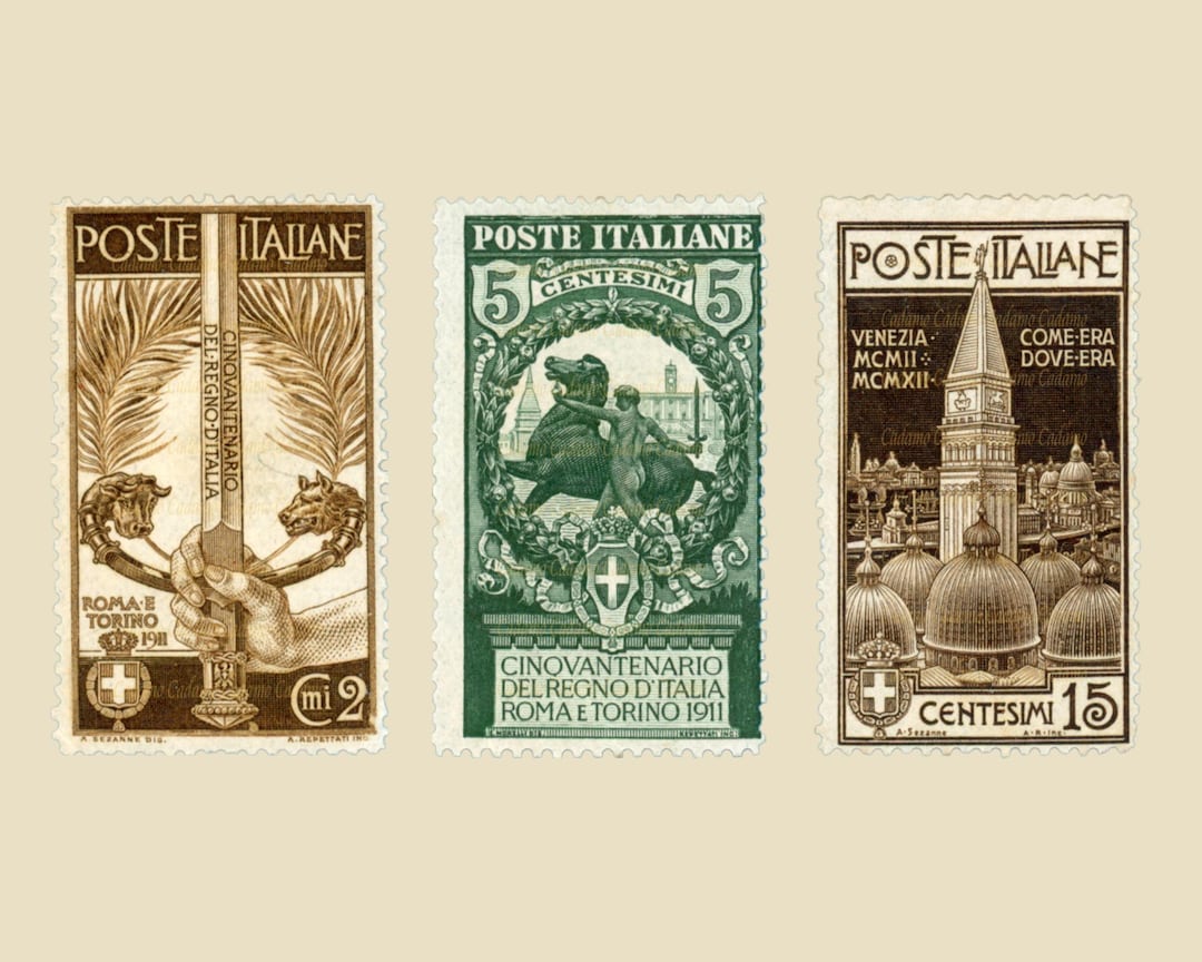 Poste Italiane 1911 and 1912 - 3 Stamp Images - Etsy