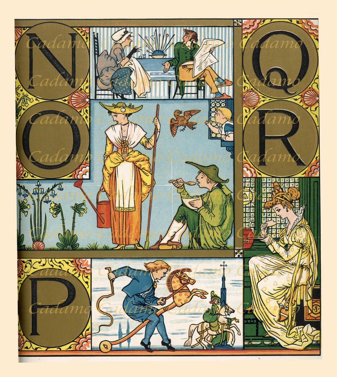 Alphabet Friends Illustrated by Walter Crane From a C.1875 Edition of ...