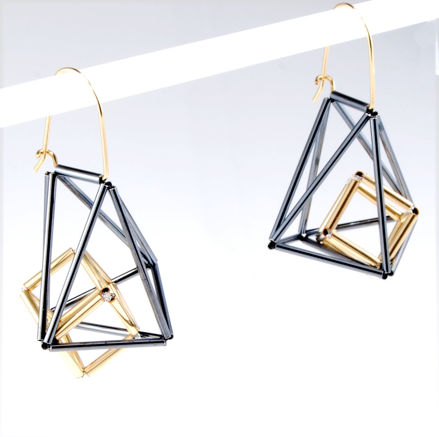 Gold Cubes in Cages - Etsy