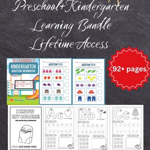 Preschool Pre-k + Kindergarten Learning Bundle | 92+ Pages | Printable ...