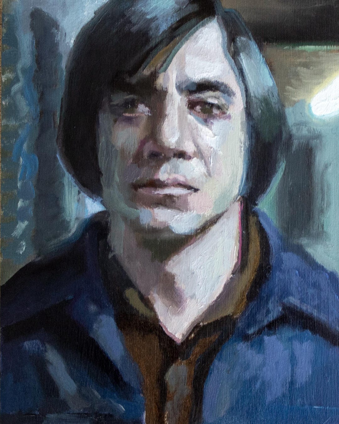 Anton Chigurh Cohen Bros. No Country for Old Men 8 X 10 Original Oil ...