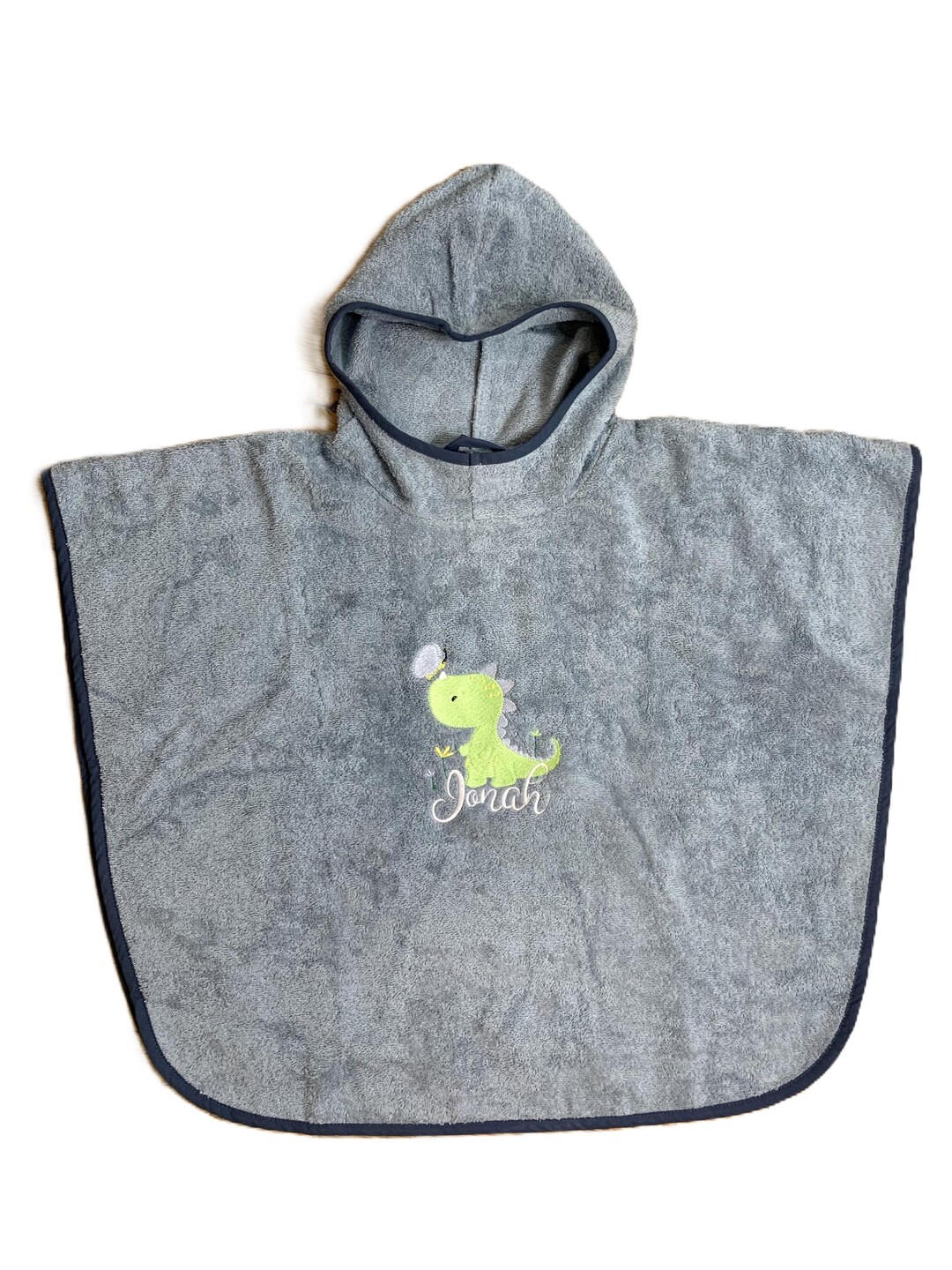 Personalized Bath Poncho With Cute Dino Motif and Your Desired Name ...