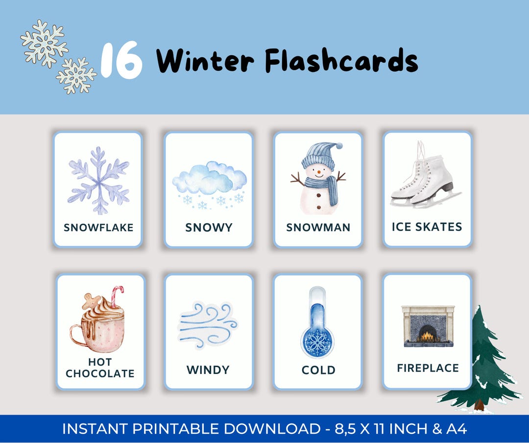 16 Winter Flashcards | Winter Flashcards | Nature Cards | Winter ...