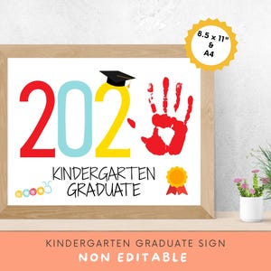 Kindergarten graduation sign 2025 | handprint art | kids diploma | last ...