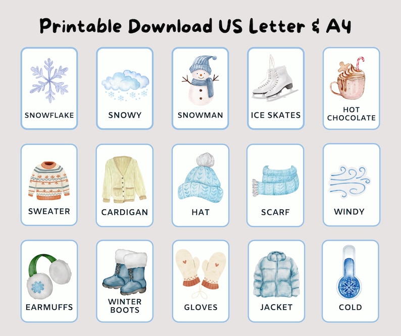 16 Winter Flashcards | Winter Flashcards | Nature Cards | Winter ...