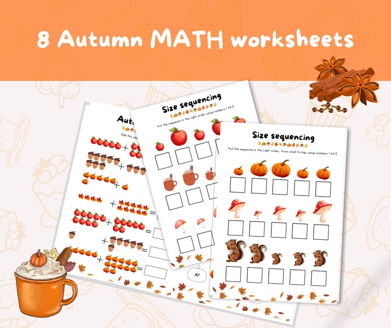 28 Pages Fall Worksheets & Activity Book for Kindergarten and First ...