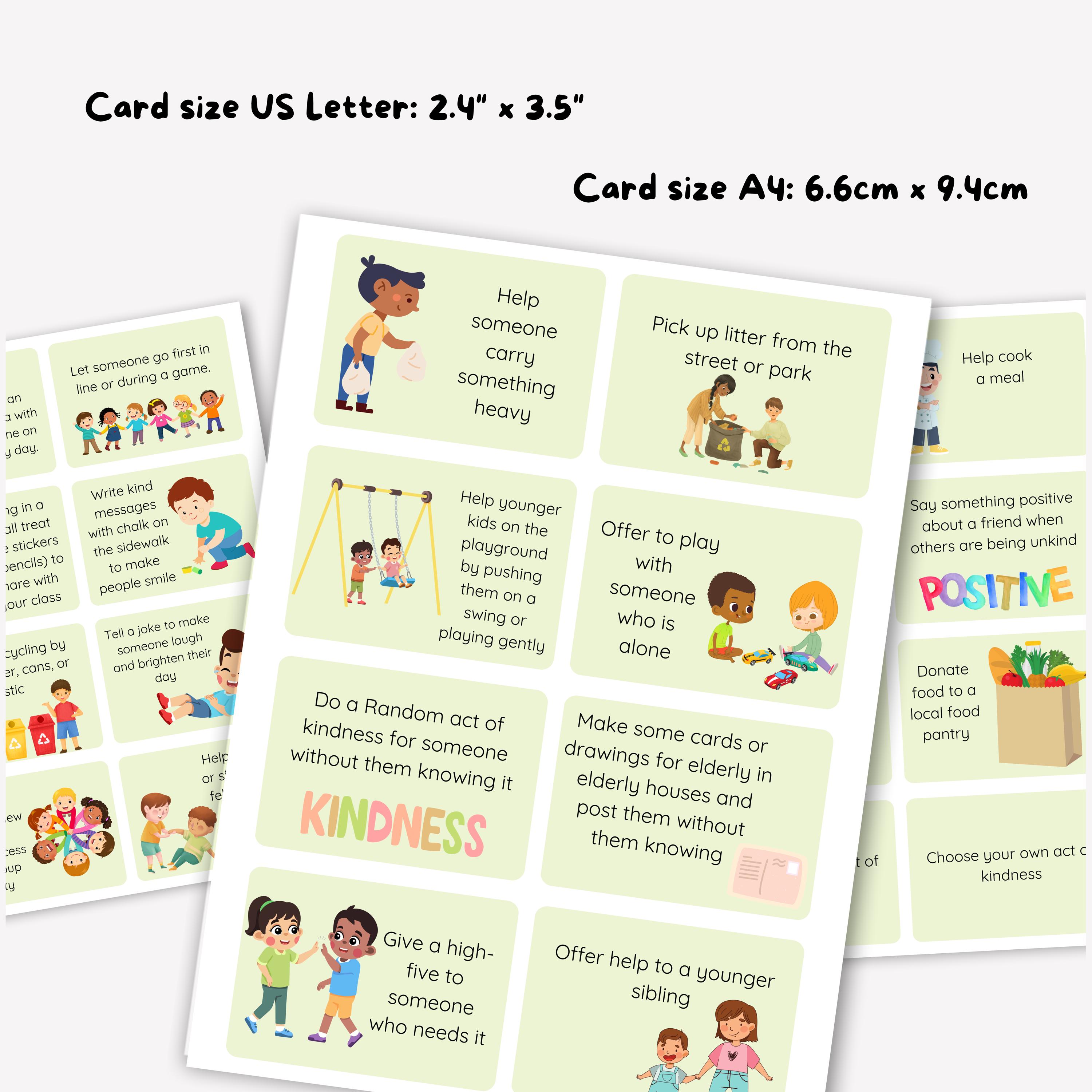 40 Kindness Cards | Good Deeds Flashcards | Act of Kindness Challenge ...
