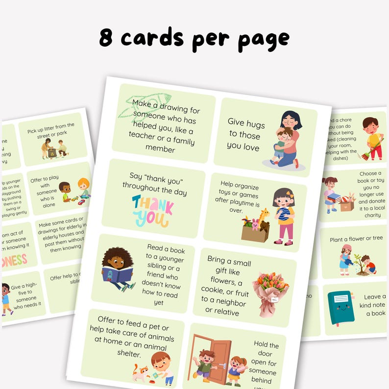 40 Kindness Cards | Good Deeds Flashcards | Act of Kindness Challenge ...