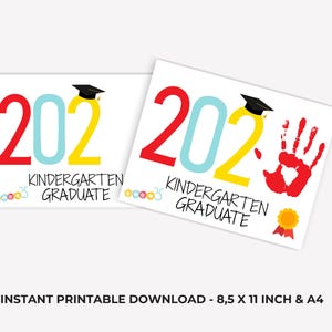 Kindergarten graduation sign 2025 | handprint art | kids diploma | last ...