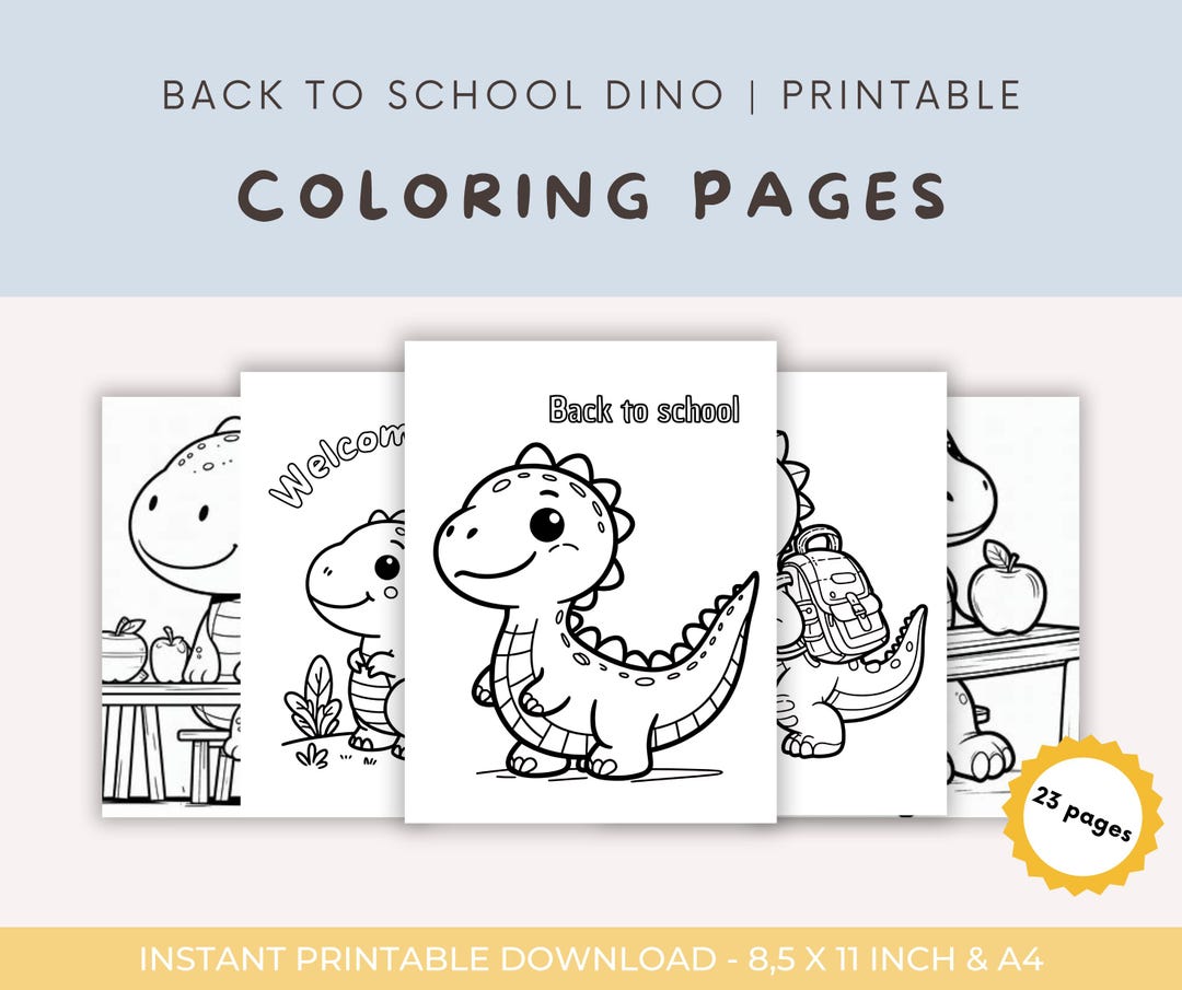 Backtoschool Dinosaur Coloring Pages Back to School Back 2 School ...