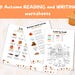 28 Pages Fall Worksheets & Activity Book for Kindergarten and First ...
