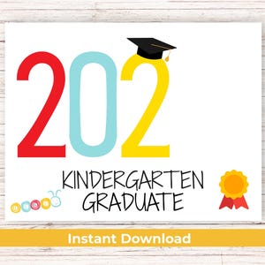 Kindergarten graduation sign 2025 | handprint art | kids diploma | last ...