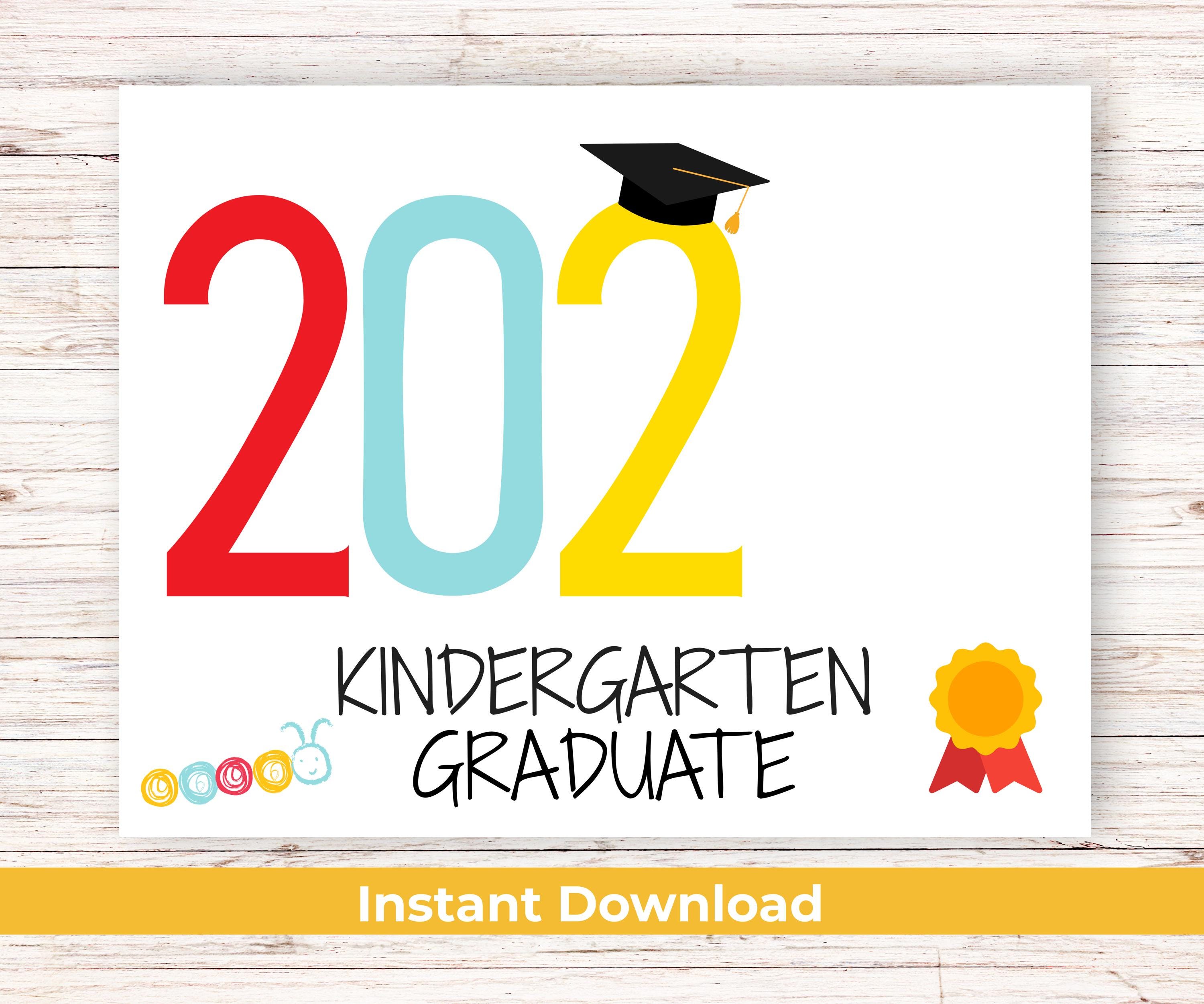 Kindergarten graduation sign 2025 | handprint art | kids diploma | last ...