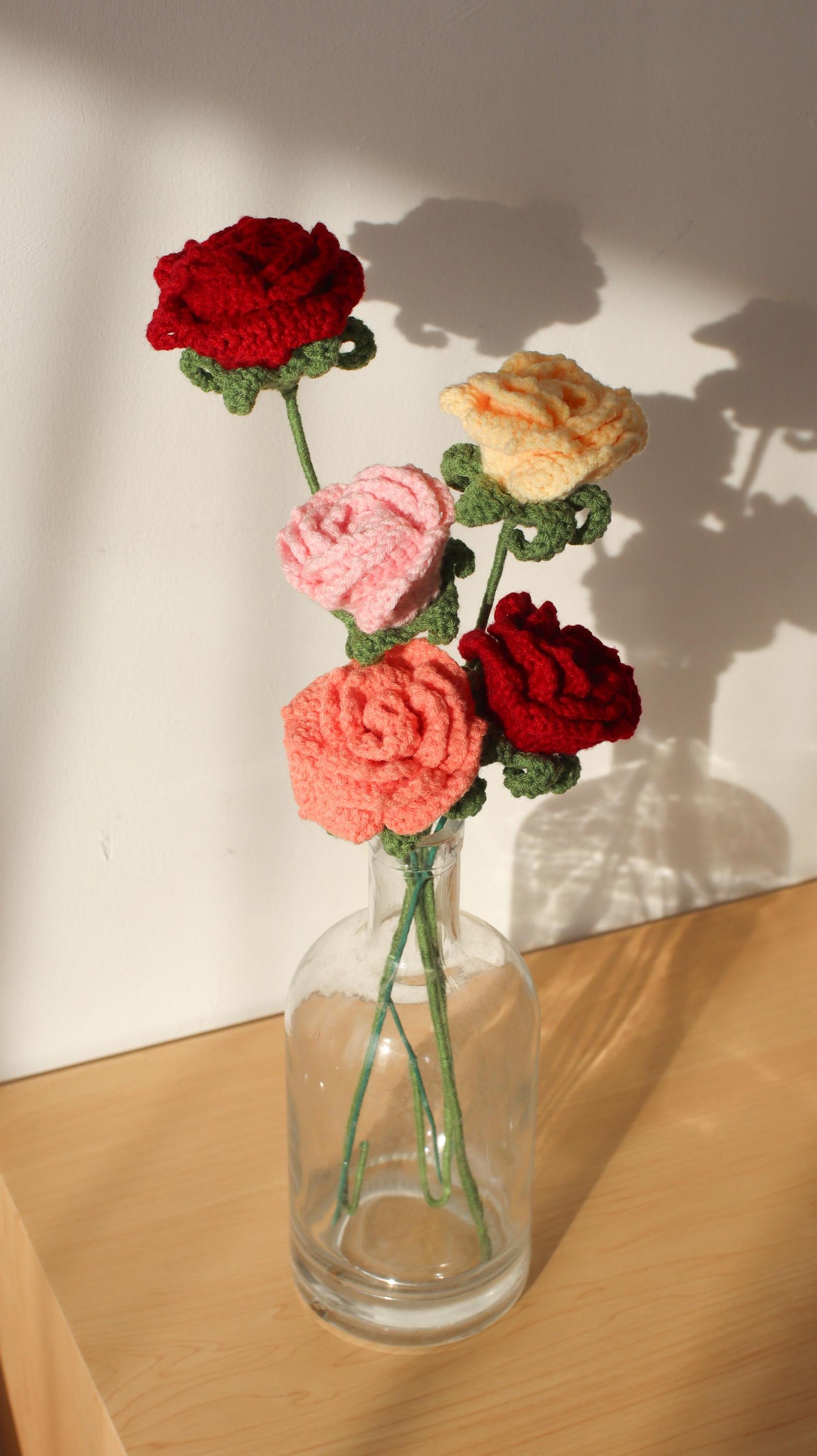 Rose Crochet Pattern – on the Round! DIY Crochet Flowers for Home Decor ...