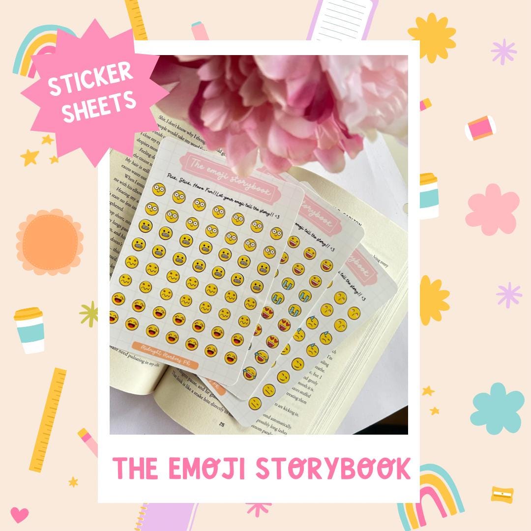 The Emoji Storybook Sticker Sheets - Etsy