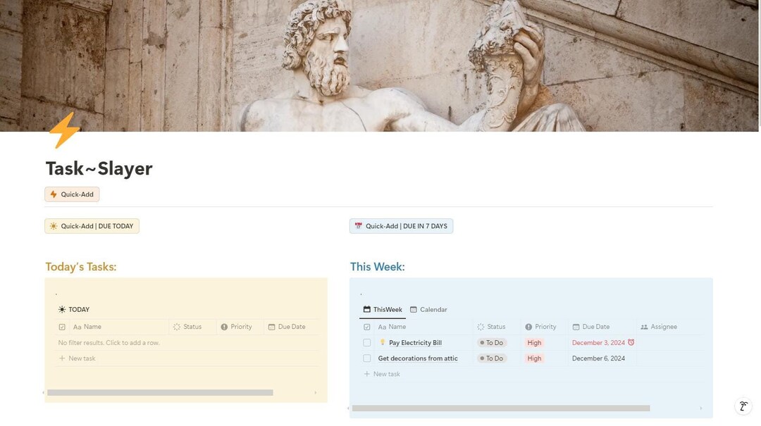 Task~slayer Notion Template | Simple Task Management System for ...