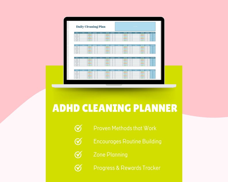 Cleaning Sheet for Adults With ADHD Home Management Decluttering ...