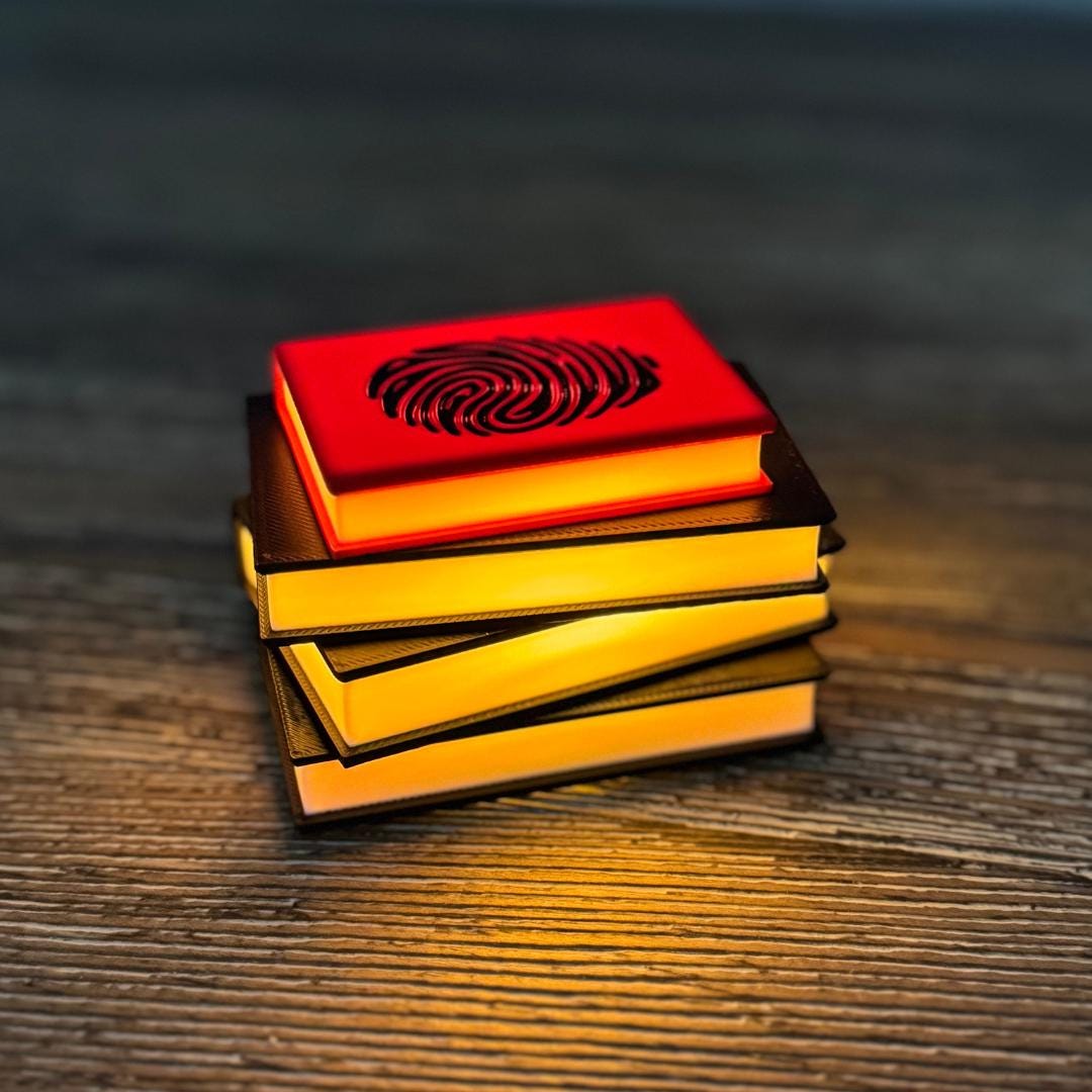Tinybrights Light up Book Stack: True Crime Book Lover Gift | Mystery ...