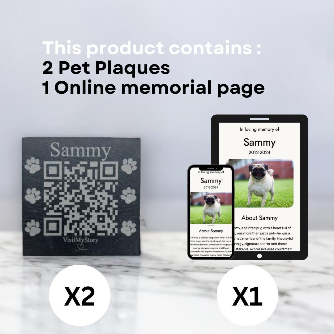 Two QR Memorials With Webpage | Custom Grave & Headstone Decoration ...