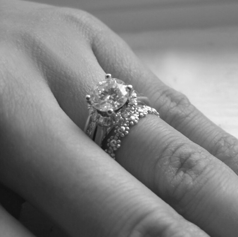 Sterling Silver Daisy Chain Ring Stacking Layering Wedding | Etsy