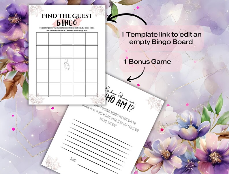 Find the Guest Bingo Game, Editable Baby Shower Icebreaker, Human Bingo ...