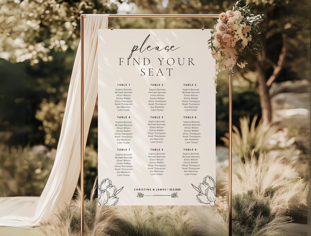 Wedding Seating Chart Sign, Wedding Seating Chart Board, Wedding ...