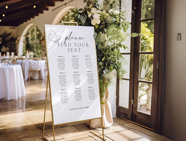 Wedding Seating Chart, Seating Chart, Seating Chart Wedding, Wedding ...