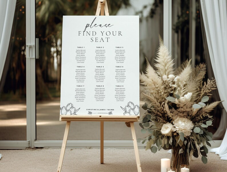 Wedding Seating Chart Sign, Wedding Seating Chart Board, Wedding ...