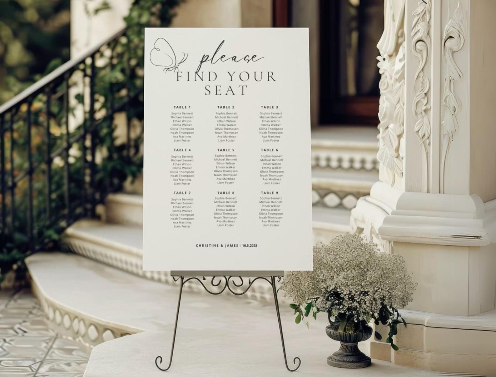 Wedding Seating Chart, Seating Chart, Seating Chart Wedding, Wedding ...
