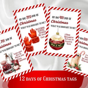 12 Days of Christmas, 12 Days of Christmas Gift Tags, Editable 12 Days ...