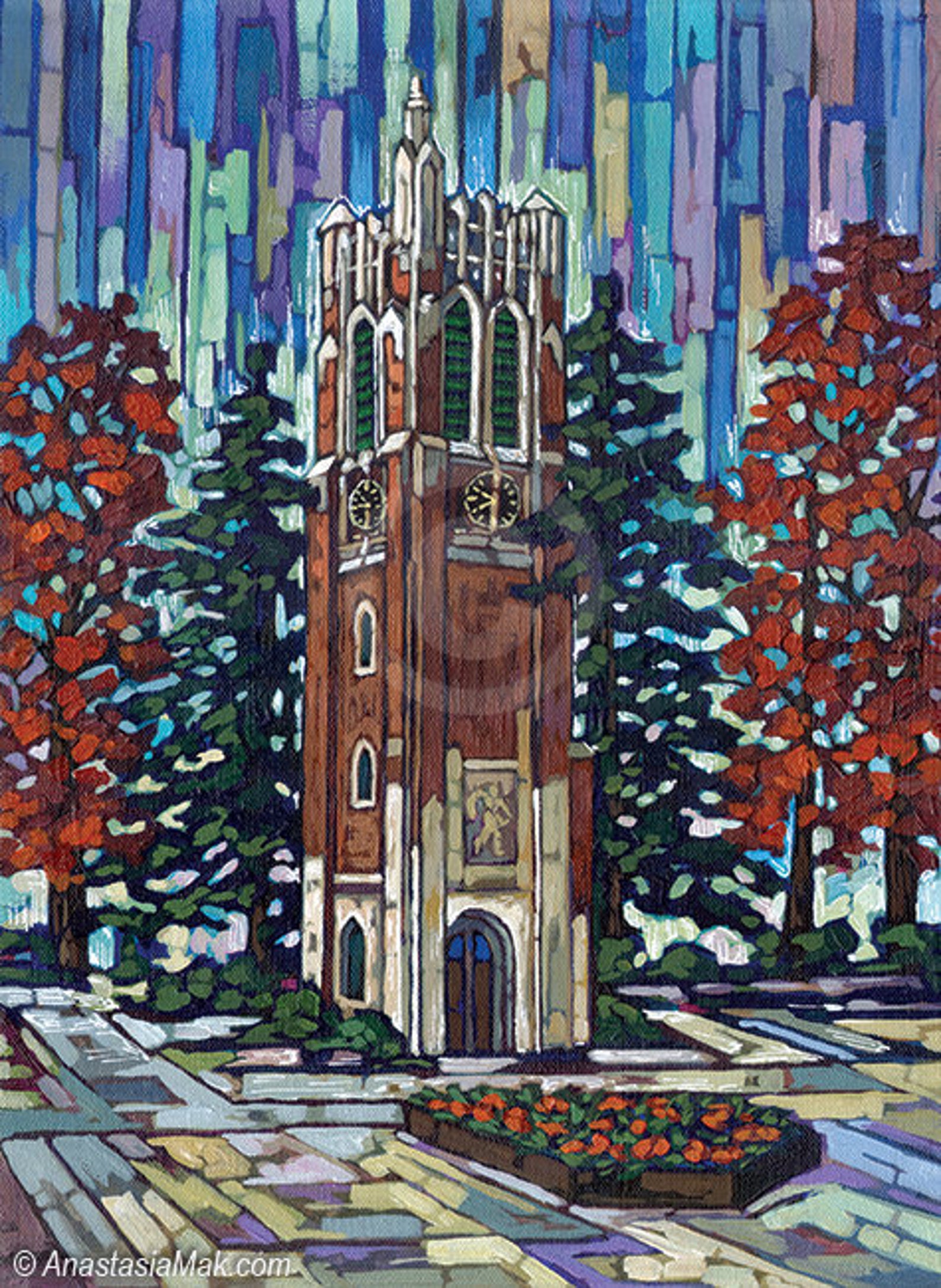 MSU Art Print, Beaumont Tower, Michigan State University, MSU Spartans ...