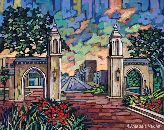 Indiana University Art Sample Gates IU Hoosiers - Etsy