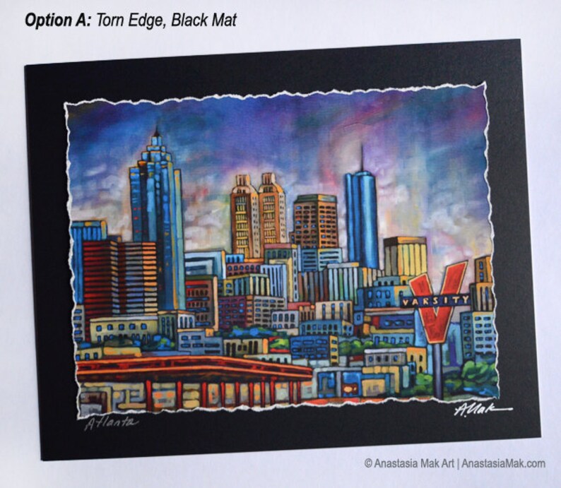 Atlanta skyline Atlanta art Atlanta print downtown Atlanta | Etsy