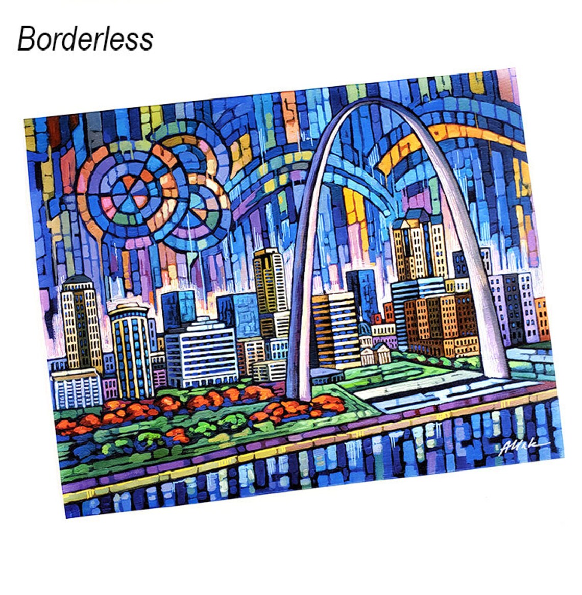 St Louis Art Print St Louis Skyline St Louis Arch Blue St - Etsy