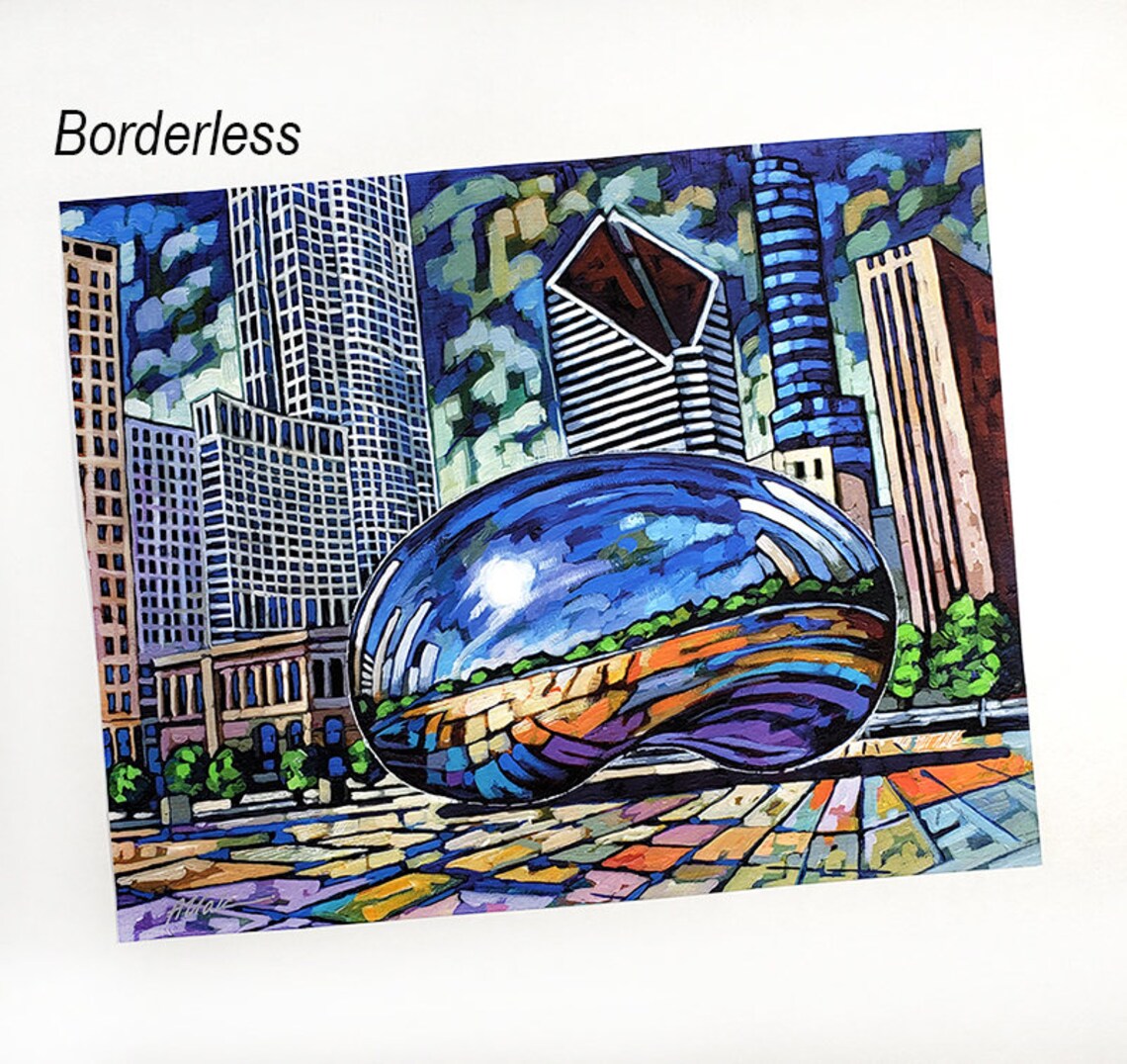 Chicago Bean, Chicago Print, Summer Bean, Chicago Landmark, Downtown ...