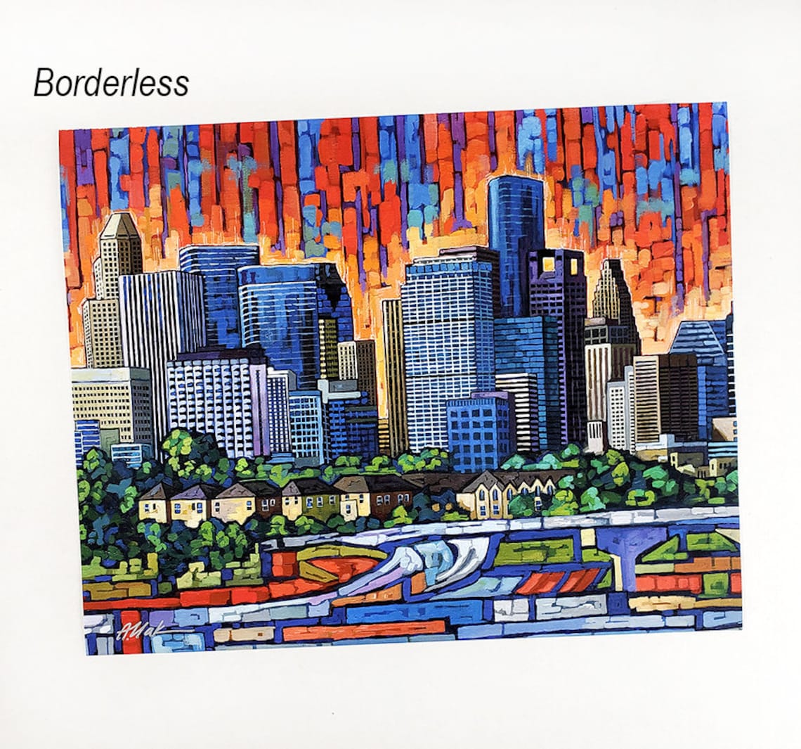 Houston Skyline, Houston Artwork, Houston Print, Space City, Houston TX ...